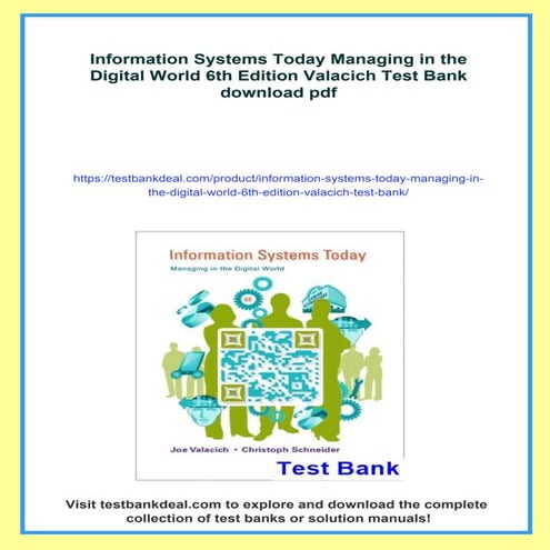 Information Systems Today Managing in the Digital World 6th Edition ...