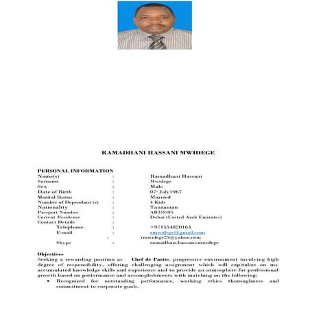 change cv rama | DOC