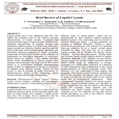 Brief Review of Liquid Crystals | PDF