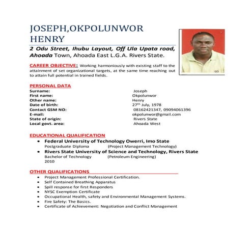 Henry's CV. | DOCX