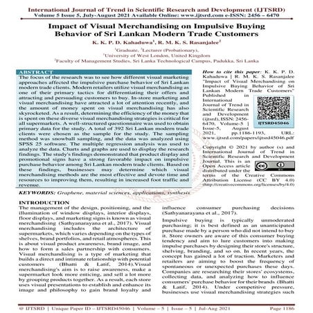 Impact of Visual Merchandising on Impulsive Buying Behavior of Sri ...