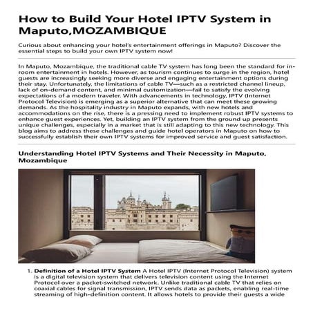 How to Build Your Hotel IPTV System in Maputo，MOZAMBIQUE | PDF