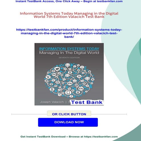Information Systems Today Managing in the Digital World 7th Edition ...