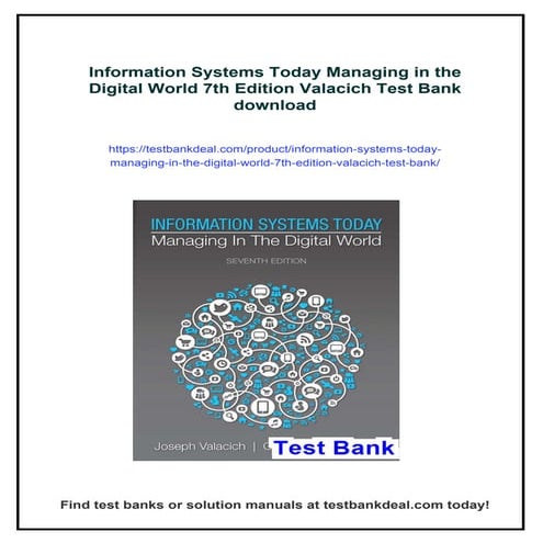 Information Systems Today Managing in the Digital World 7th Edition ...