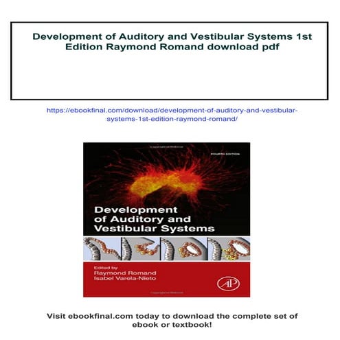 Development of Auditory and Vestibular Systems 1st Edition Raymond ...