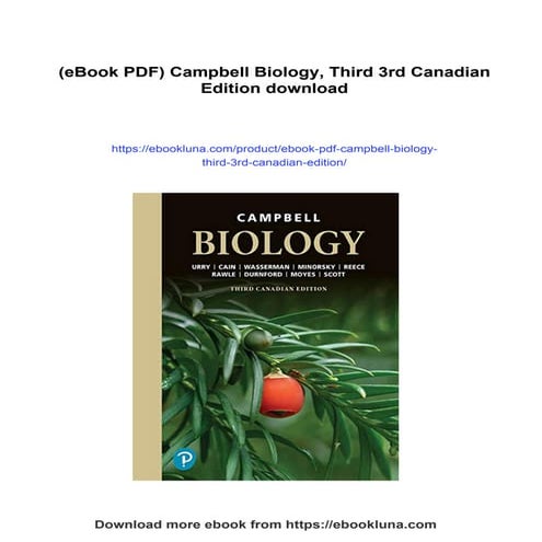 (eBook PDF) Campbell Biology, Third 3rd Canadian Edition | PDF