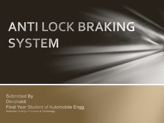Anti-lock Braking System | PPT