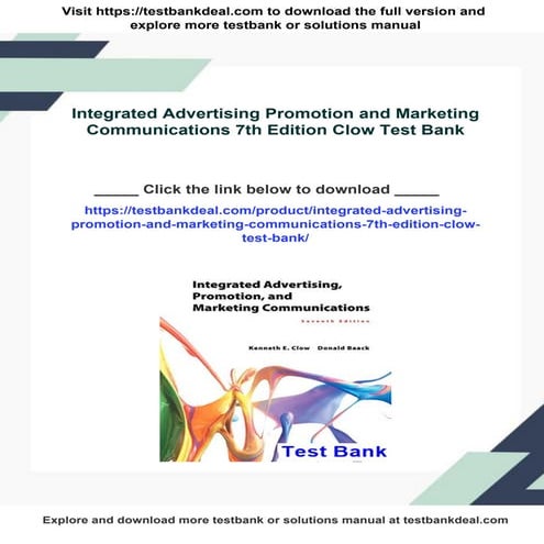 Integrated Advertising Promotion and Marketing Communications 7th ...