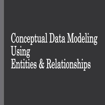 Conceptual Data Modeling Ppt