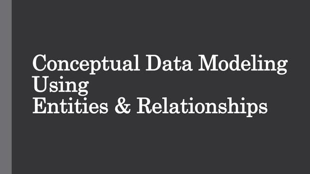 Conceptual Data Modeling Ppt
