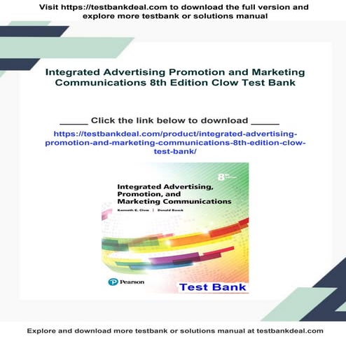 Integrated Advertising Promotion and Marketing Communications 8th ...