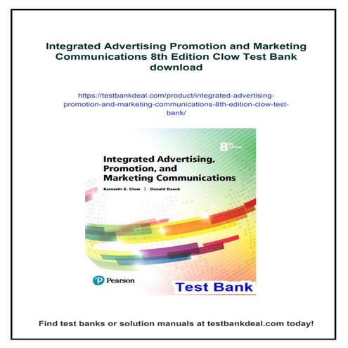 Integrated Advertising Promotion and Marketing Communications 8th ...
