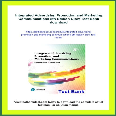 Integrated Advertising Promotion and Marketing Communications 8th ...