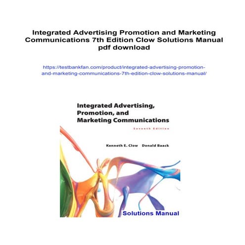 Integrated Advertising Promotion and Marketing Communications 7th ...