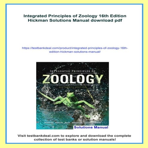 Integrated Principles of Zoology 16th Edition Hickman Solutions Manual | PDF