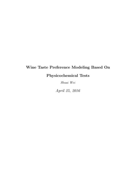 Wine Quality Analysis Using Machine Learning | PPTX | Chemistry | Science