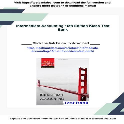 Intermediate Accounting 15th Edition Kieso Test Bank | PDF