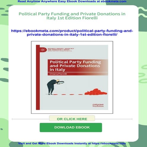 Political Party Funding and Private Donations in Italy 1st Edition ...