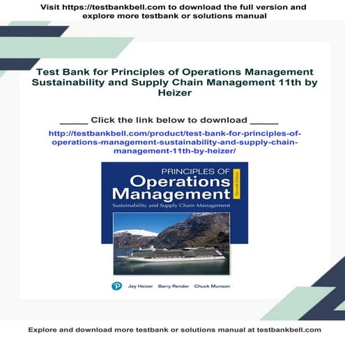 Test Bank for Principles of Operations Management Sustainability and ...