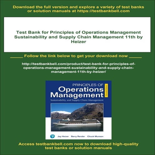 Test Bank for Principles of Operations Management Sustainability and ...