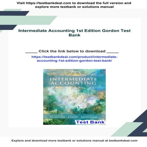 Intermediate Accounting 1st Edition Gordon Test Bank | PDF