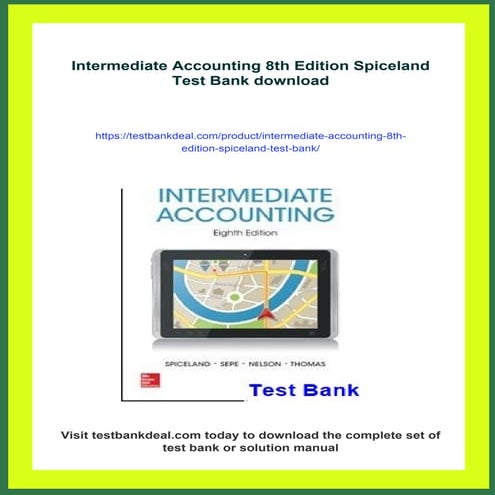 Intermediate Accounting 8th Edition Spiceland Test Bank | PDF