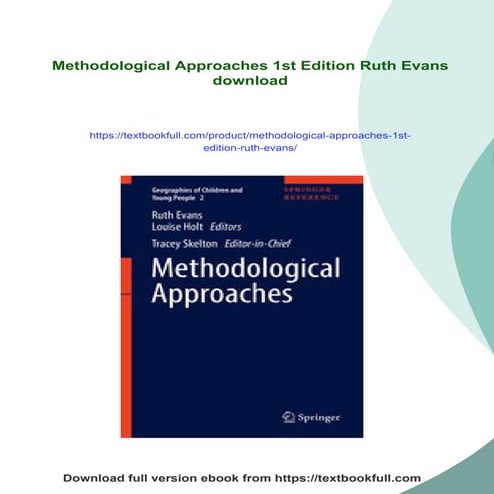 Methodological Approaches 1st Edition Ruth Evans | PDF