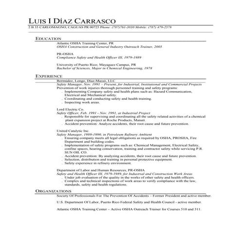 RESUME - Luis I Diaz (2) | PDF