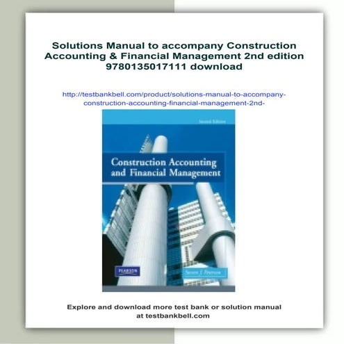 Solutions Manual to accompany Construction Accounting & Financial ...