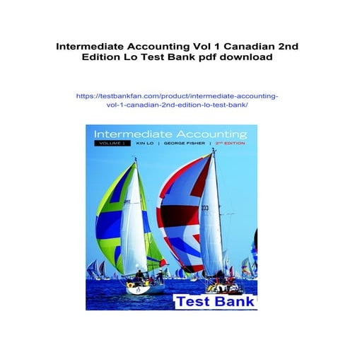 Intermediate Accounting Vol 1 Canadian 2nd Edition Lo Test Bank | PDF
