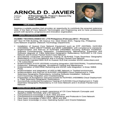 ARNOLD D. JAVIER CV | PDF
