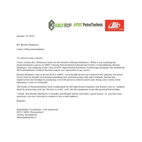 Reference letter | DOC