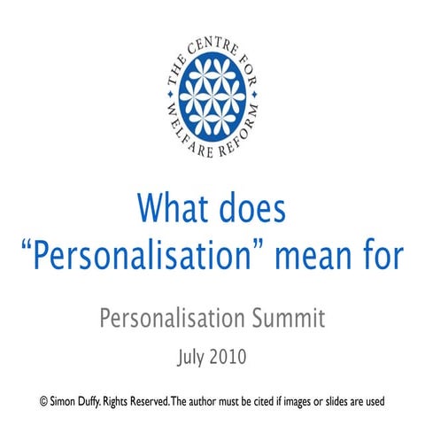 Personalisation – Protection - Prevention - Rab Murray | PPT