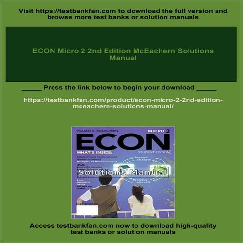 ECON Micro 2 2nd Edition McEachern Solutions Manual | PDF