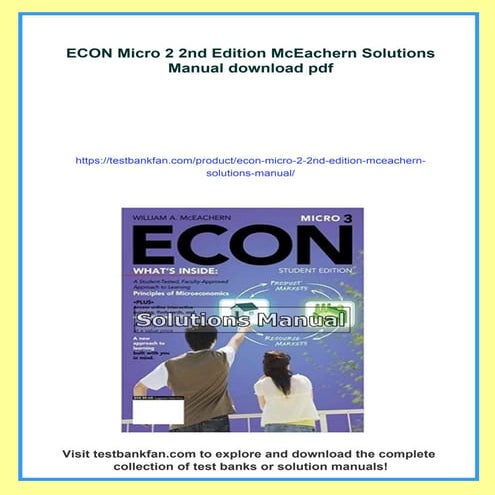 ECON Micro 2 2nd Edition McEachern Solutions Manual | PDF