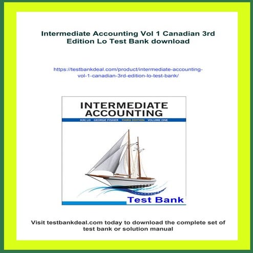 Intermediate Accounting Vol 1 Canadian 3rd Edition Lo Test Bank | PDF