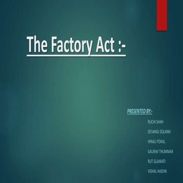 Factory act | PPTX