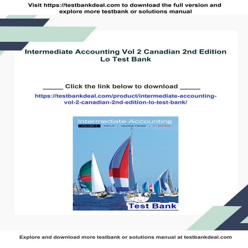 Intermediate Accounting Vol 2 Canadian 2nd Edition Lo Test Bank | PDF