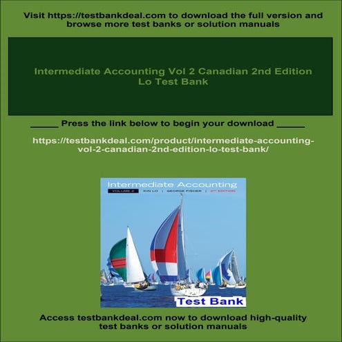 Intermediate Accounting Vol 2 Canadian 2nd Edition Lo Test Bank | PDF