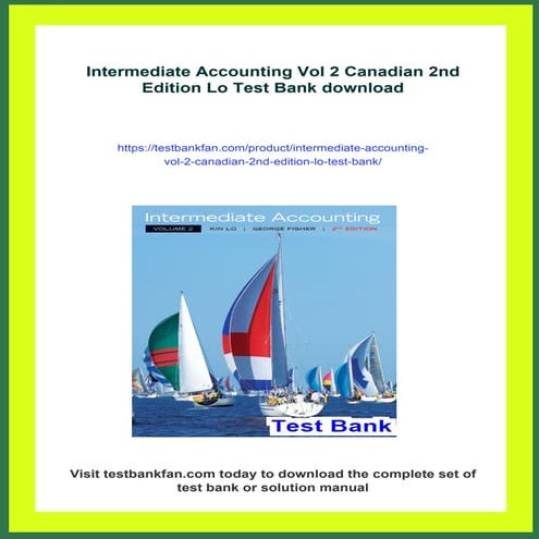 Intermediate Accounting Vol 2 Canadian 2nd Edition Lo Test Bank | PDF