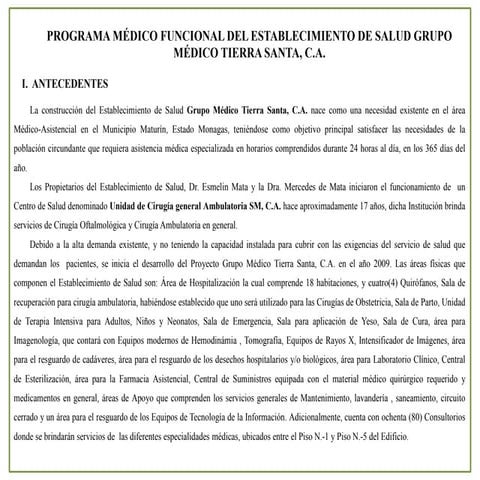 PROGRAMA MEDICO FUNCIONAL | PDF