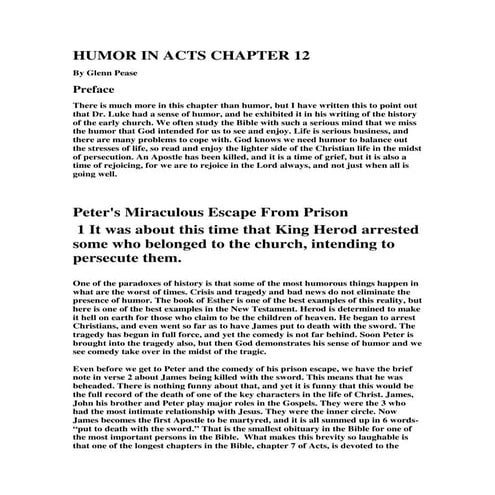 HUMOR IN ACTS CHAPTER 12 | PDF
