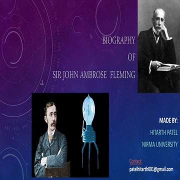Biography Of Sir John Ambrose Fleming | PPT