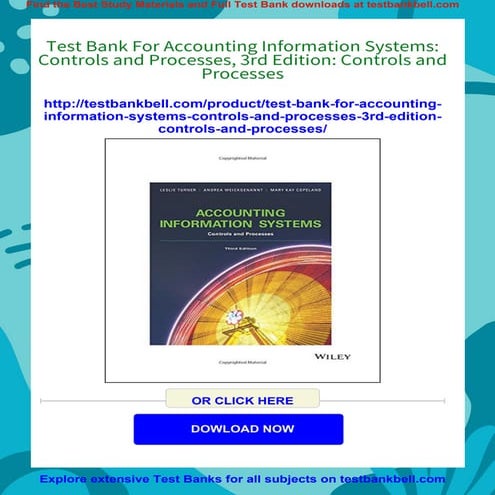 Test Bank For Accounting Information Systems: Controls and Processes ...