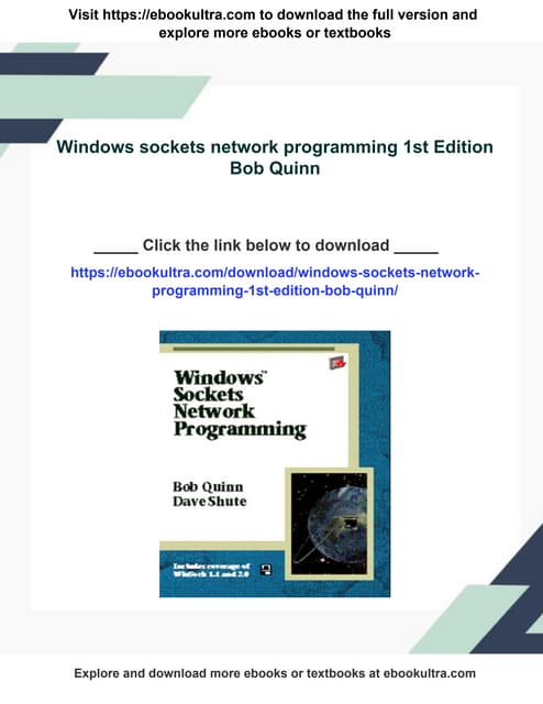 Windows sockets network programming 1st Edition Bob Quinn | PDF Windows sockets network programming 1st Edition Bob Quinn | PDF
