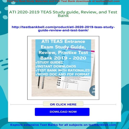 ATI 2020-2019 TEAS Study guide, Review, and Test Bank | PDF