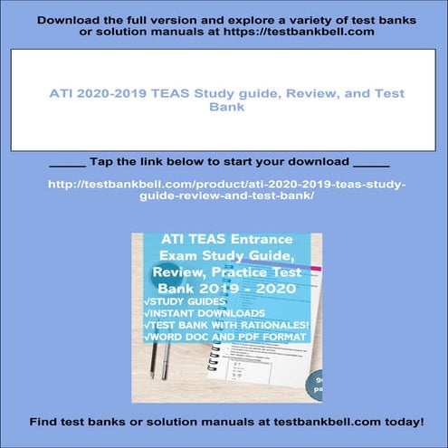 ATI 2020-2019 TEAS Study guide, Review, and Test Bank | PDF