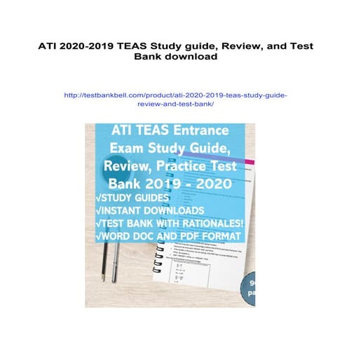 ATI 2020-2019 TEAS Study guide, Review, and Test Bank | PDF