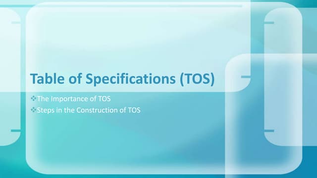 K-12 Table of Specifications (TOS).pptx