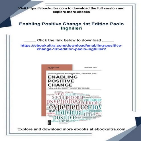 Enabling Positive Change 1st Edition Paolo Inghilleri | PDF